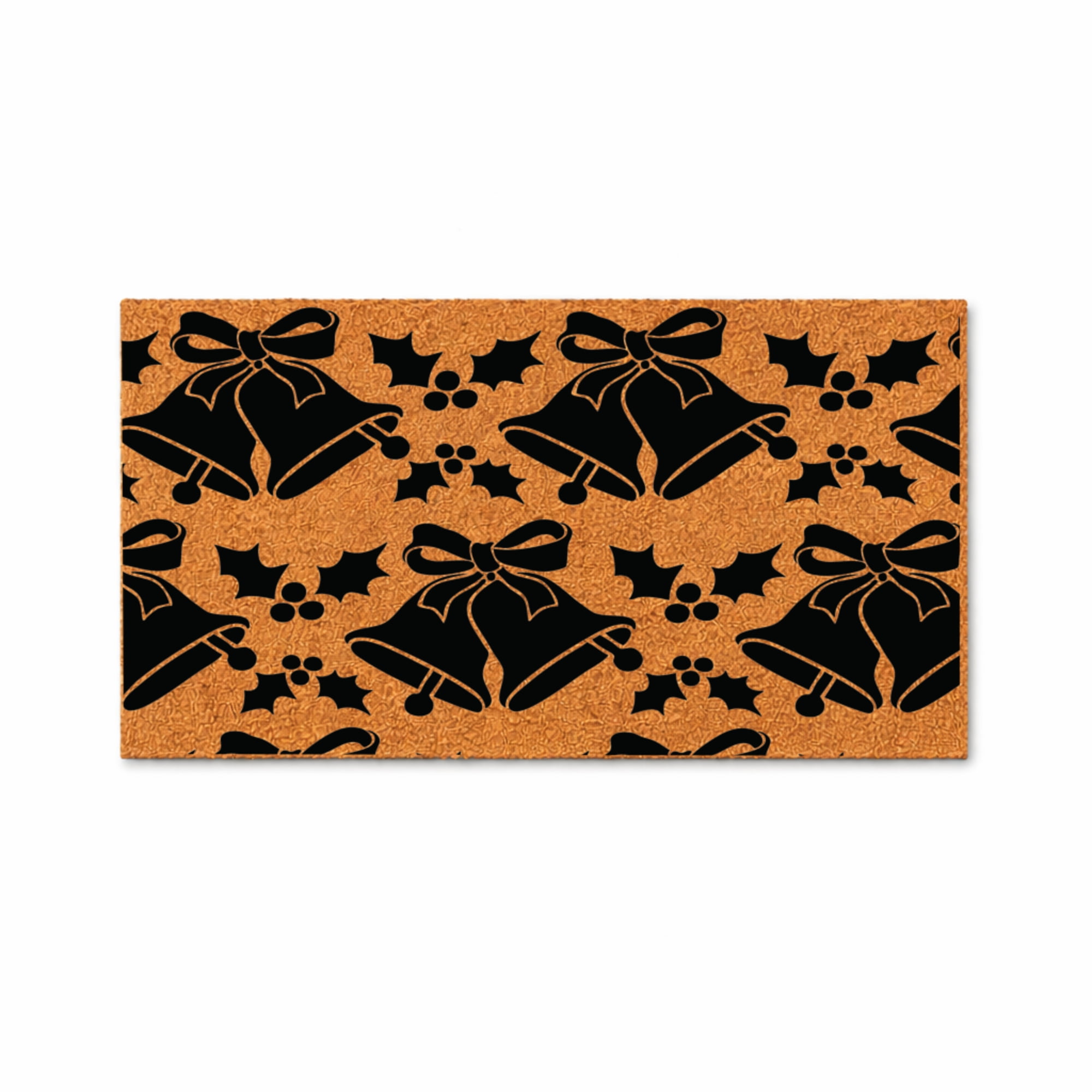 Bell Pattern Doormat, Festive Holly Entry Mat, Holiday Welcome Door Mat ...