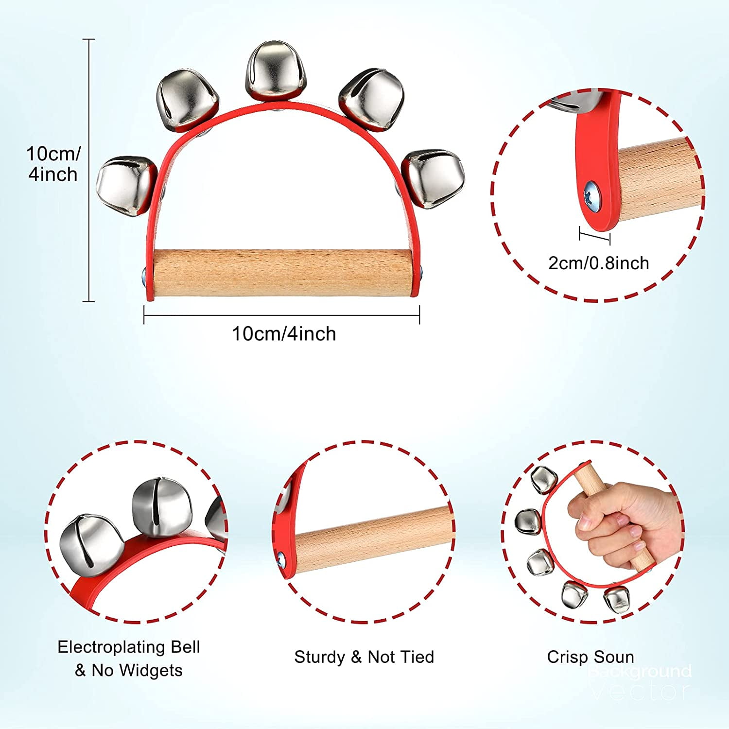 Bell, Early Educational Musical Instrument Sleigh Bells for Christmas ...