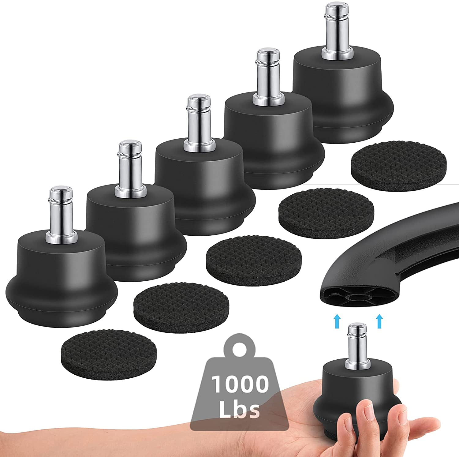 Bell Glides Replacement Office Chair or Stool Swivel Caster Wheels to ...