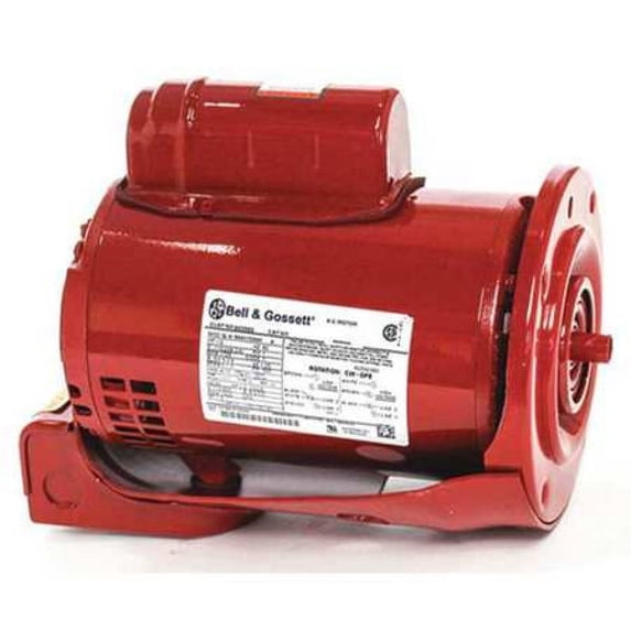 Bell & Gossett 169228 Ball Bearing Motor 1/2 HP, 115/230 V, 1 PH, 1725 ...
