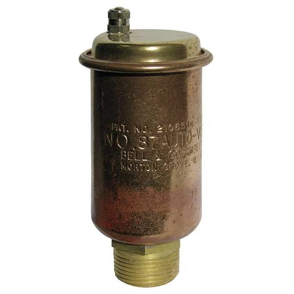 Bell & Gossett Automatic Air Vent ,Brass, 1/2 in FNPT, 3/4 in MNPT 87 ...