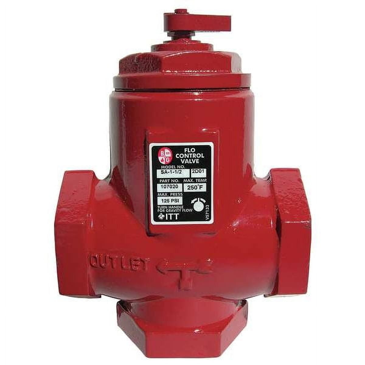 Bell & Gossett Flo-Control Valve,1 In,FNPT,Cast Iron 107018 - Walmart.com