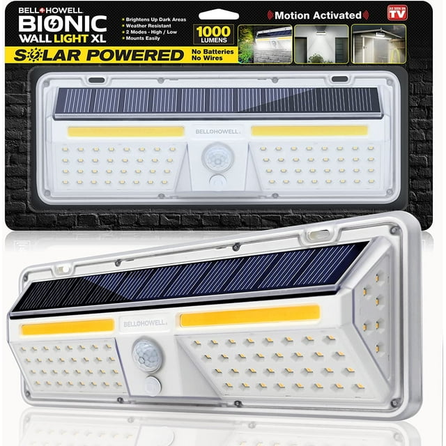 Bell and Howell Bionic Solar Wall Light XL, Wireless Waterproof Outdoor ...
