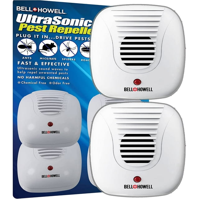 Bell + Howell Ultrasonic Pest Repeller, 2 Pack, Eradicates Mice, Rats ...