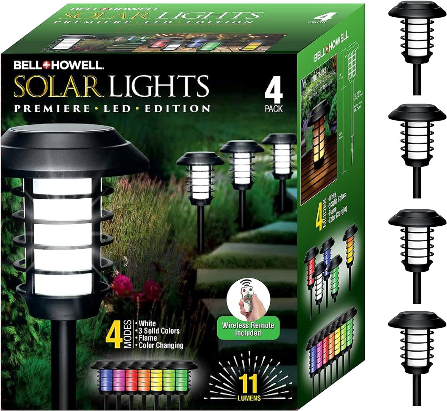 Bell+Howell Solar Pathway Lights Color Changing LED Solar Lights ...