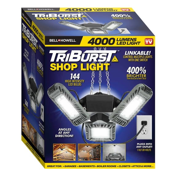 Bell and Howell Triburst Super Bright LED Indoor Light Fixture, 4000 ...
