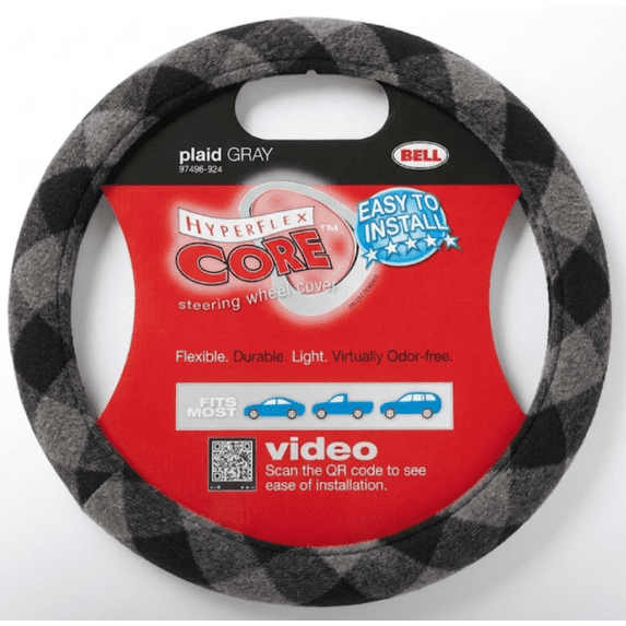 Bell Hyperflex Core Gray Plaid Steering Wheel Cover - Walmart.com