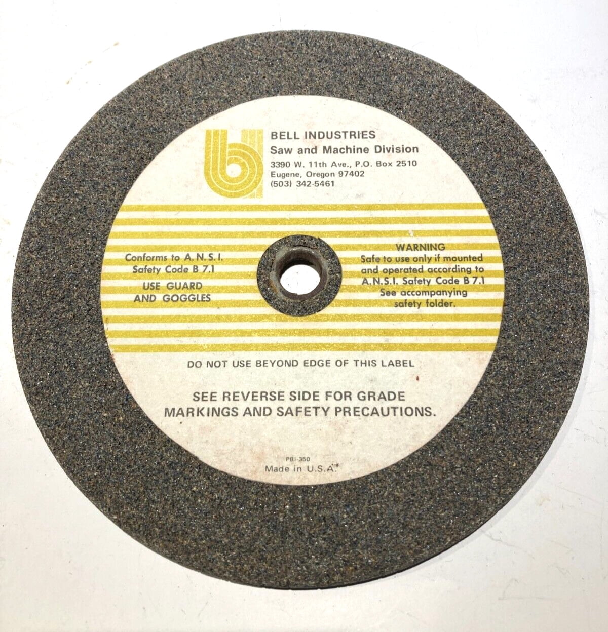 Bell Industries (Nielsen) Chainsaw Sharpener Grinding Wheel 5" x 3/16 ...