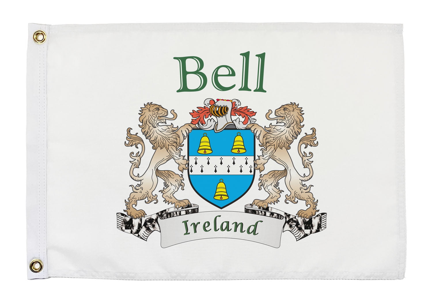 Bell Irish Coat of Arms Small White Flag - 16"x10.5" inches - Walmart.com