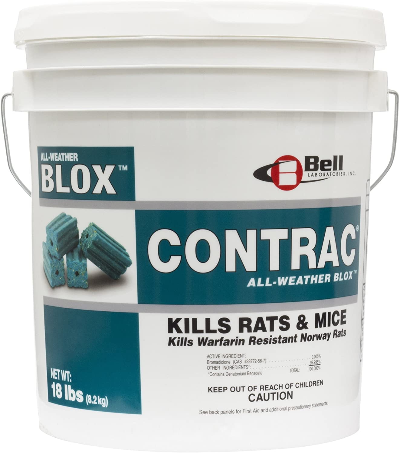 Bell Labs Contrac All Weather Blox 18 Lb Pail with Lumitrack for Pest ...