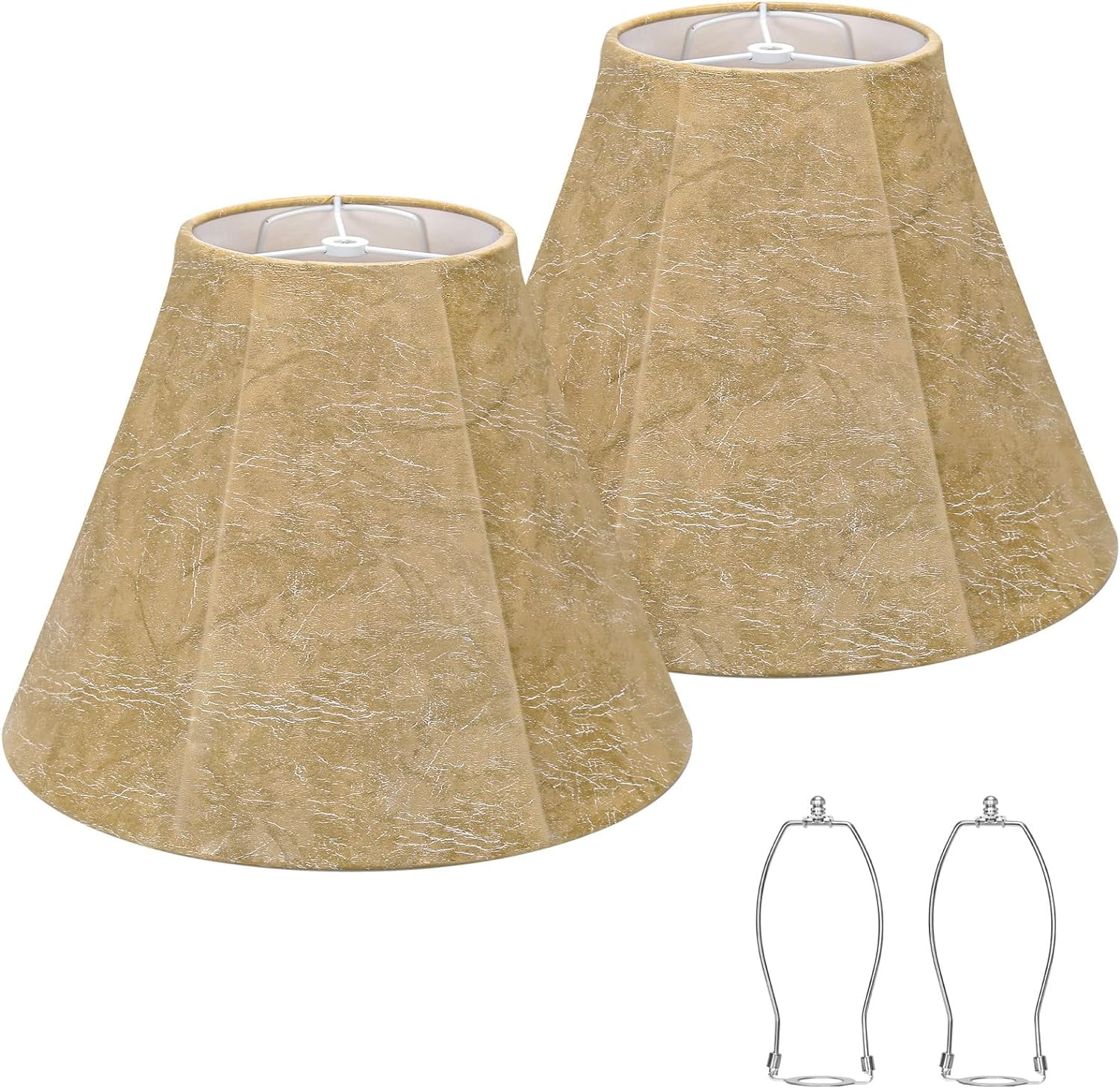 Bell Lamp Shades Set of 2, Beige Shade Replacement for Table Lamps ...
