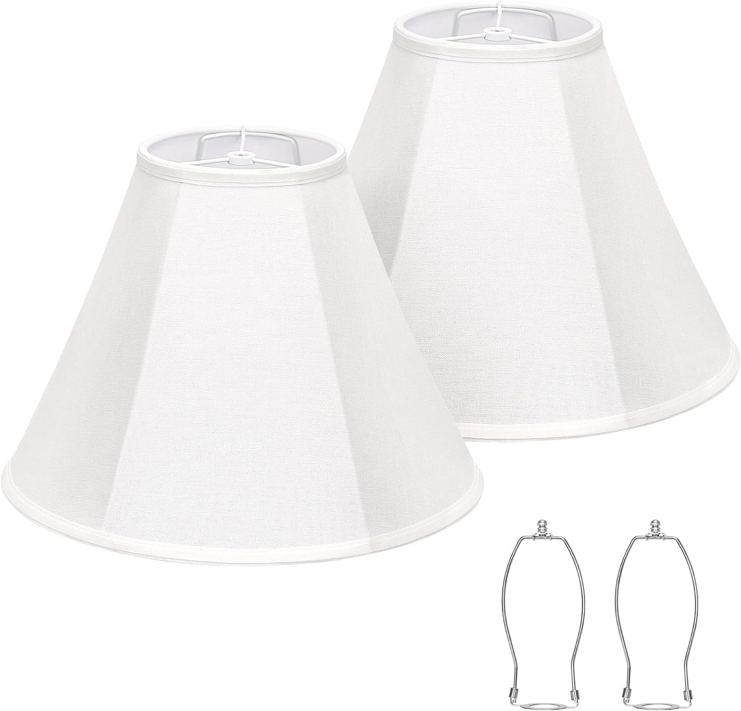 White Lamp Shades Set of 2, Bell Lamp Shades 6"Top x 13"Bottom x 10 ...