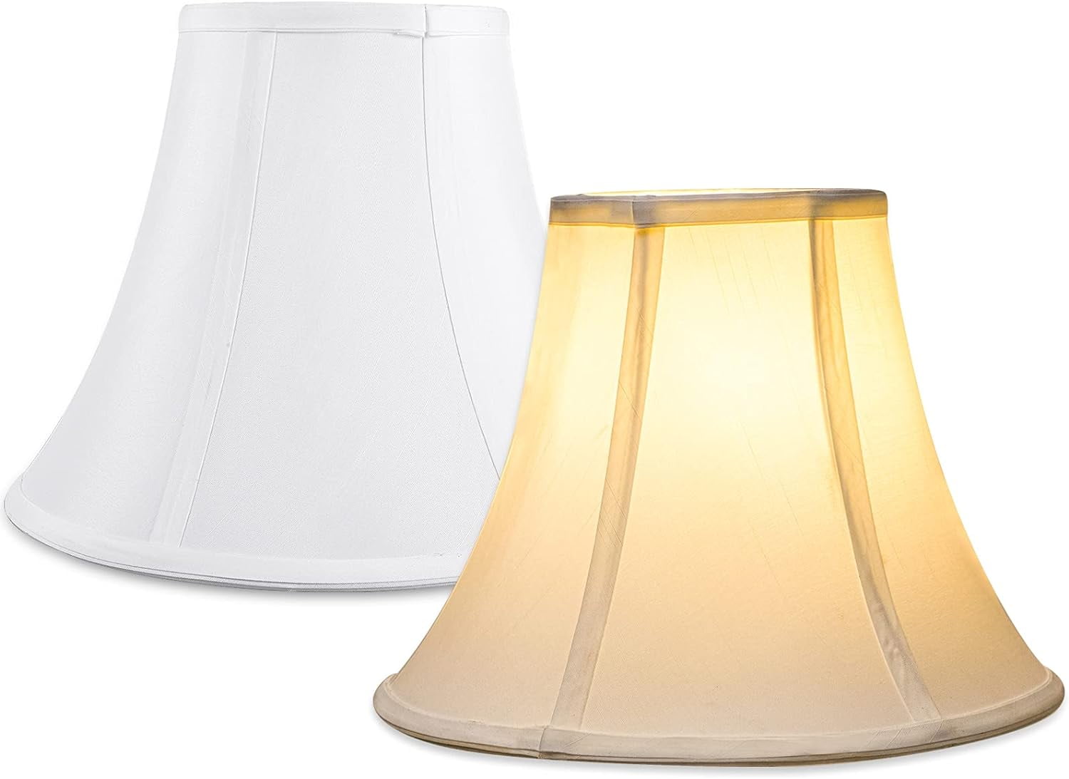 Bell Lamp Shades Set Of 2, Spider Silk Shantung for Table & Floor Lamps ...