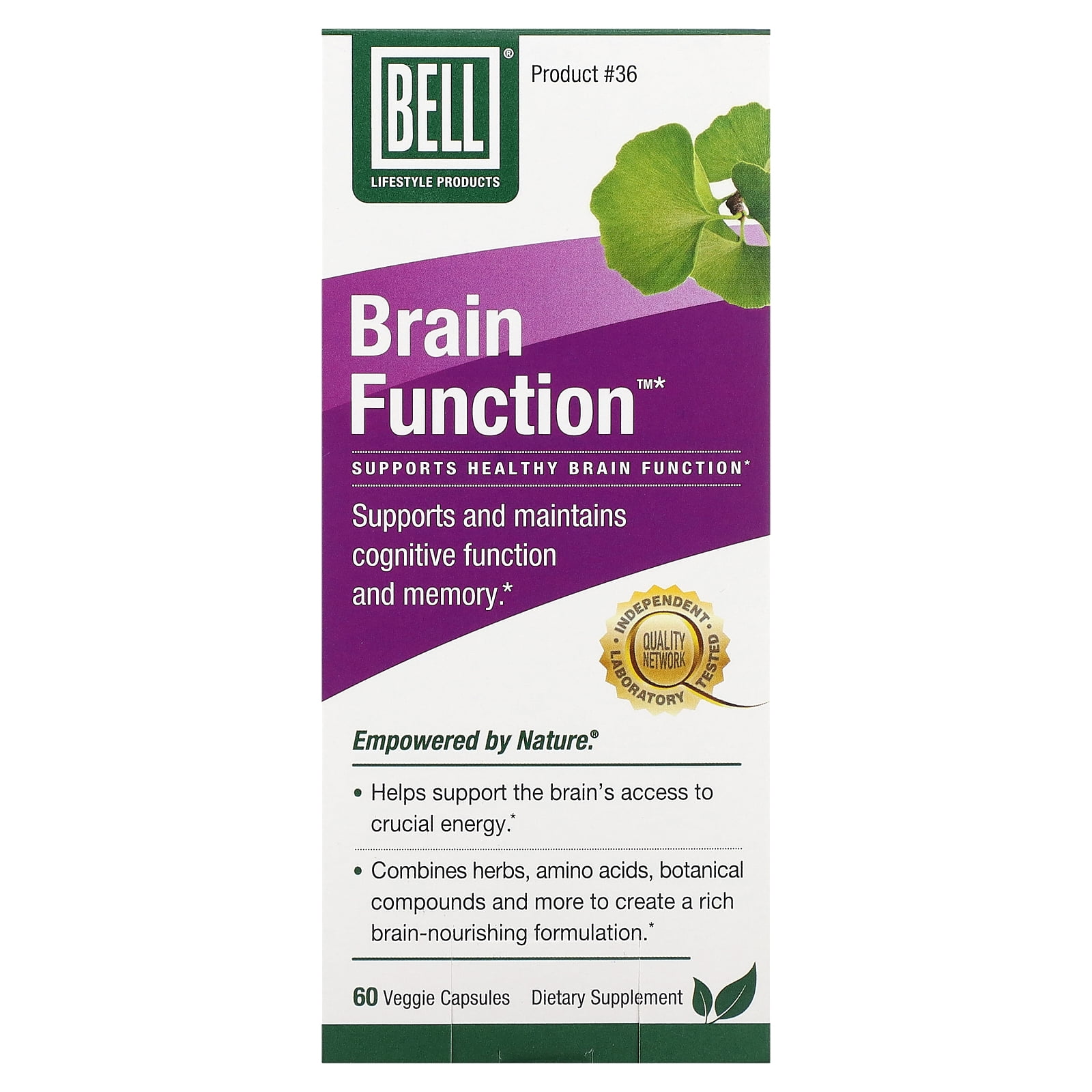 Bell Lifestyle Brain Function, 60 Veggie Capsules - Walmart.com