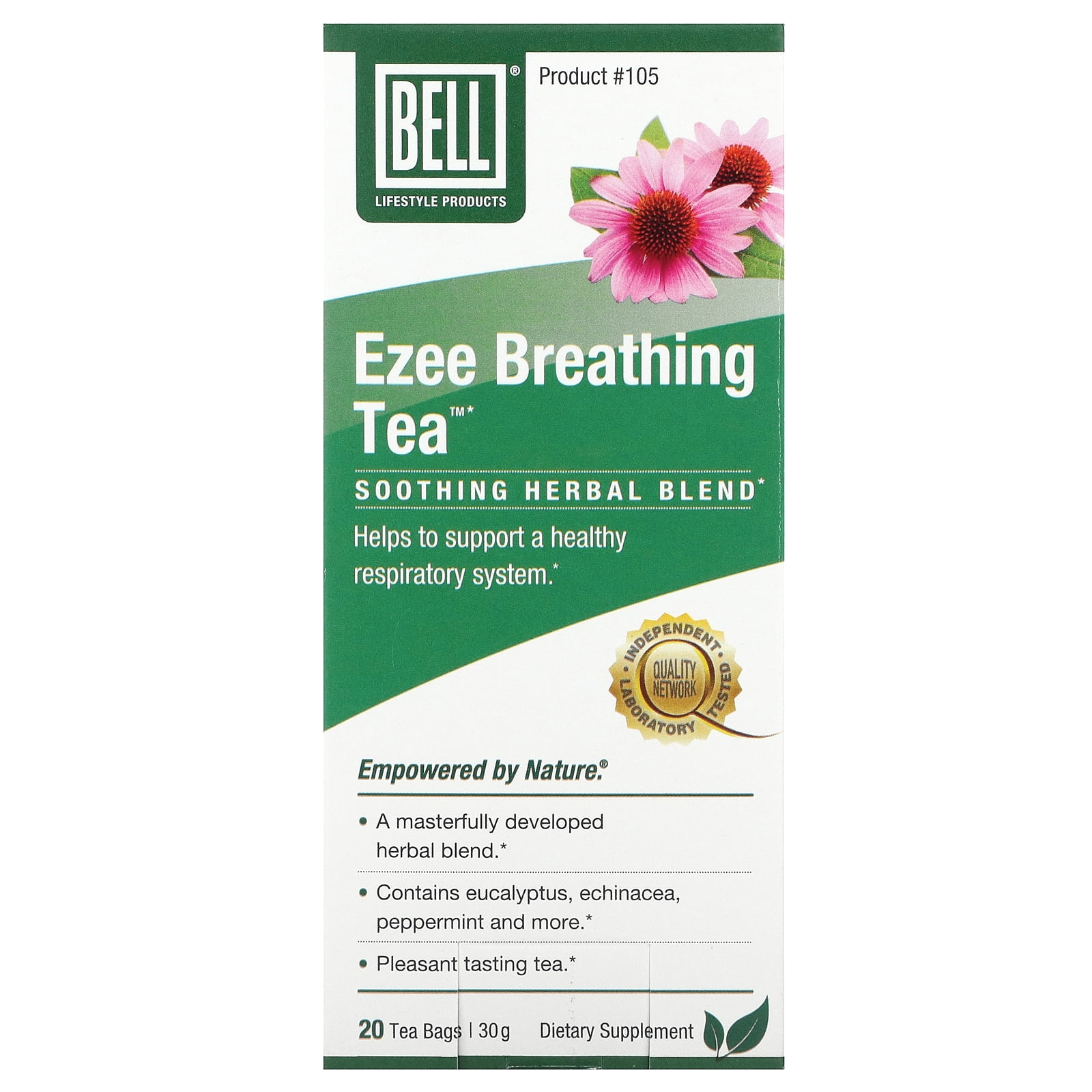 Bell Lifestyle Ezee Breathing Tea, Soothing Herbal Blend, 20 Tea Bags ...