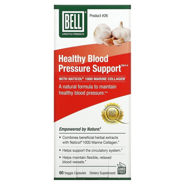 Bell Lifestyle Healthy Blood Pressure Support, 60 Veggie Capsules ...