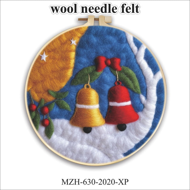 Bell Needle Felting Kit, Beginner Felt Painting Kit with Decorative ...
