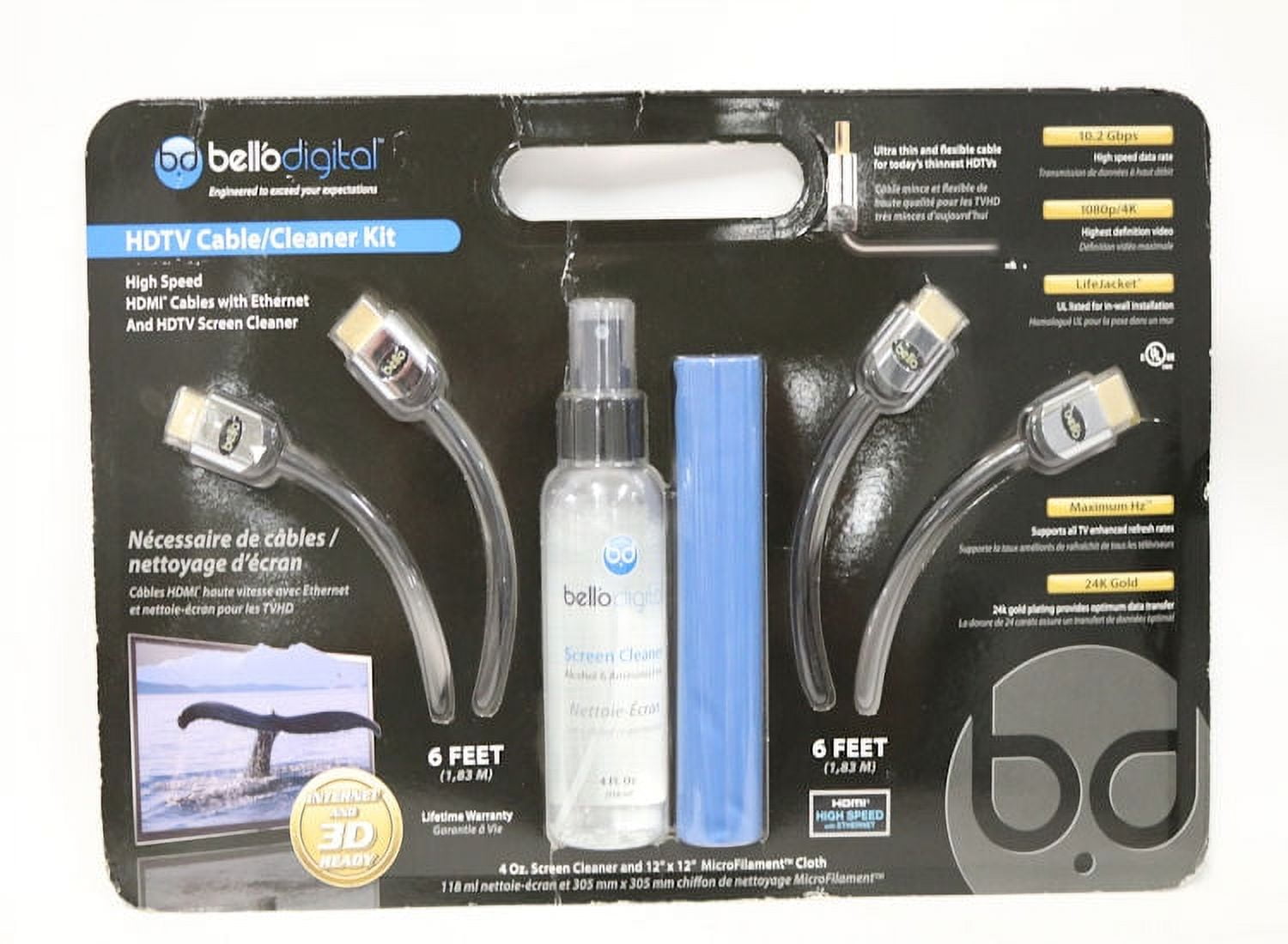 Bell 'O 2 HDMI Cables with Bonus Screen Cleaner Kit - Walmart.com