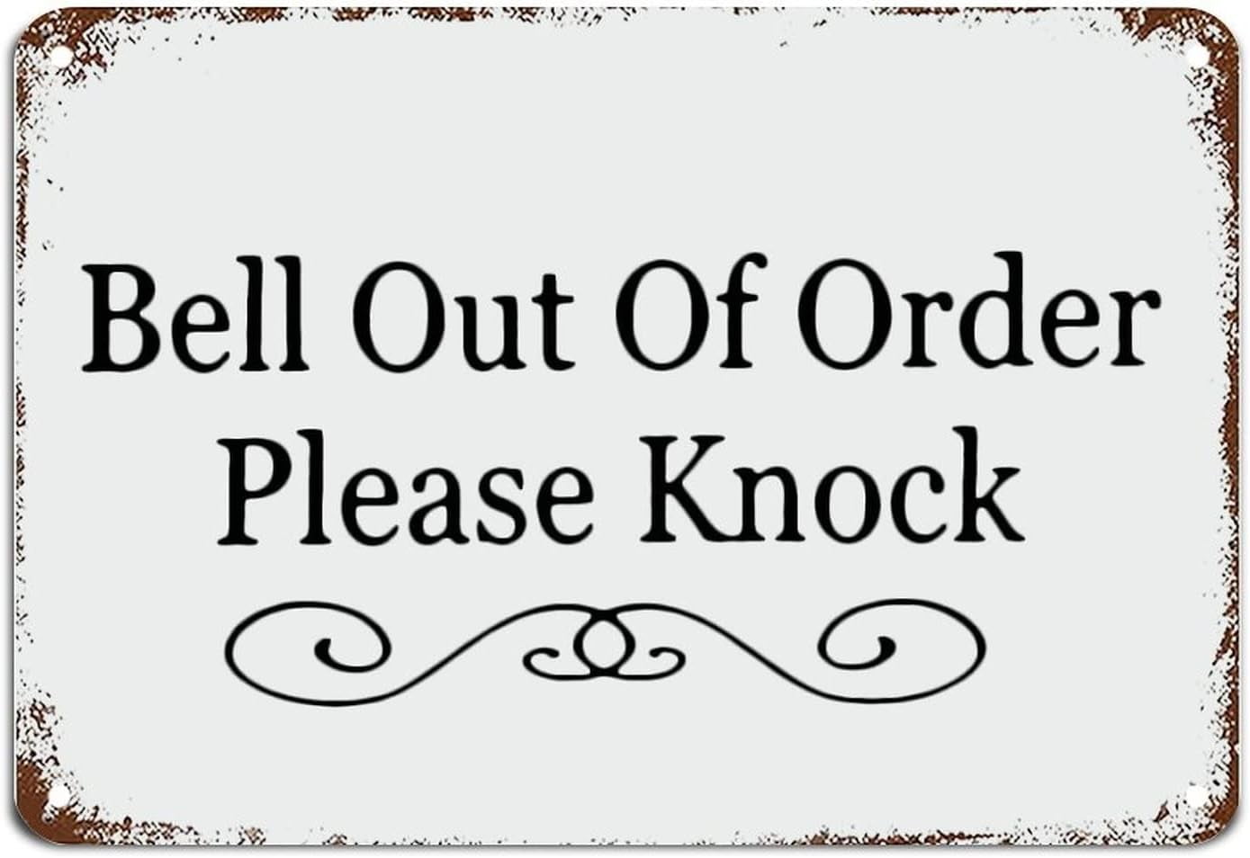 Bell Out of Order Please Knock Door Sign with Funny Quotes Motivational ...