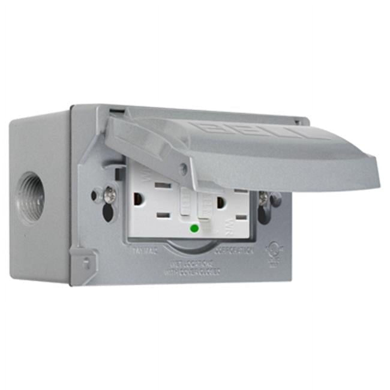 Bell Outdoor 5874-5S 15A 120V Gray Weatherproof GFCI Outdoor Outlet Kit ...