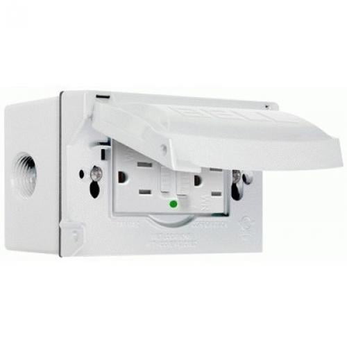Bell Outdoor 5874-6S 15A 120V White Weatherproof GFCI Outdoor Outlet ...
