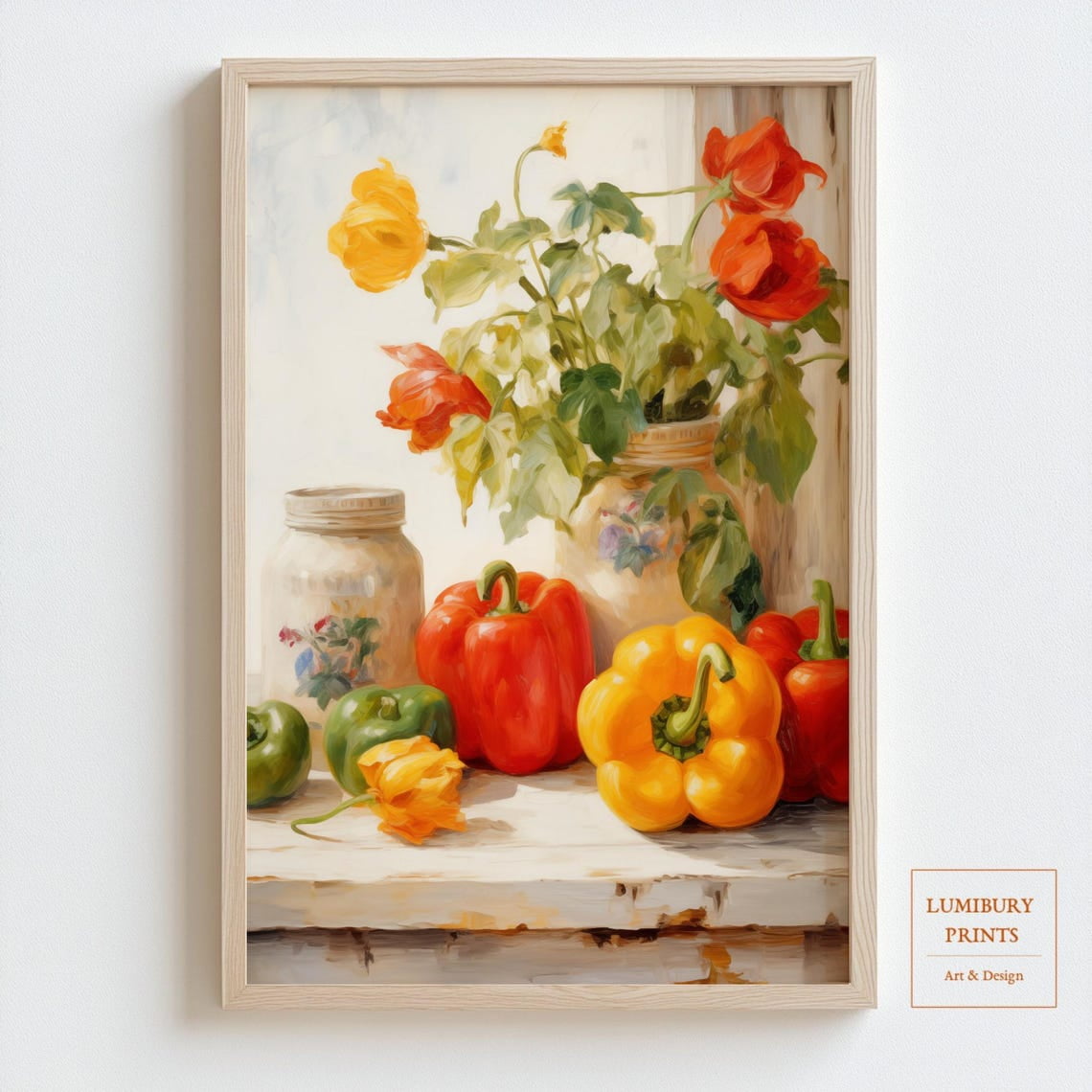 Bell Pepper Print, Bell Pepper Art, Kitchen Vegetable Print, Vegetable ...