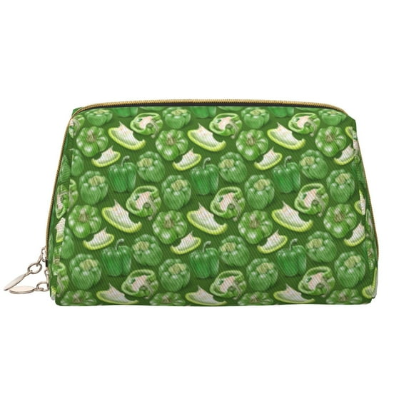 Bell Pepper green Print Makeup Bag, Large Capacity Cosmetic Bag ...