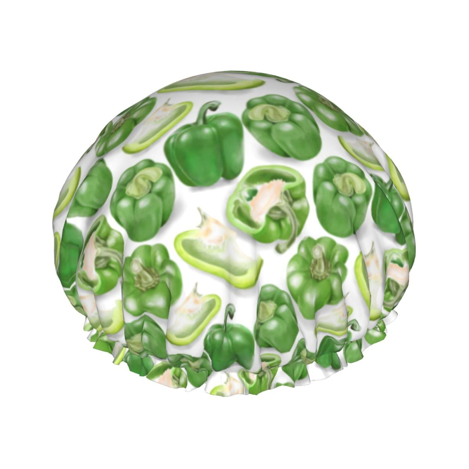 Bell Pepper green funny Shower Cap, Reusable Bath Hair Hat for all Hair ...