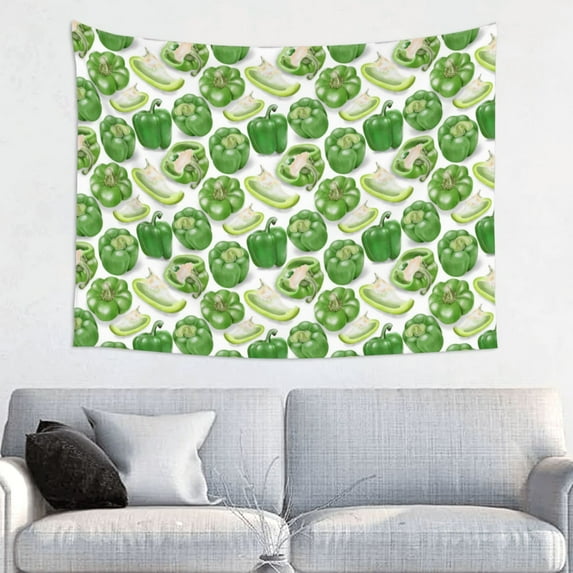 Bell Pepper green funny Tapestry Home Decor Tapestry Wall Hanging ...