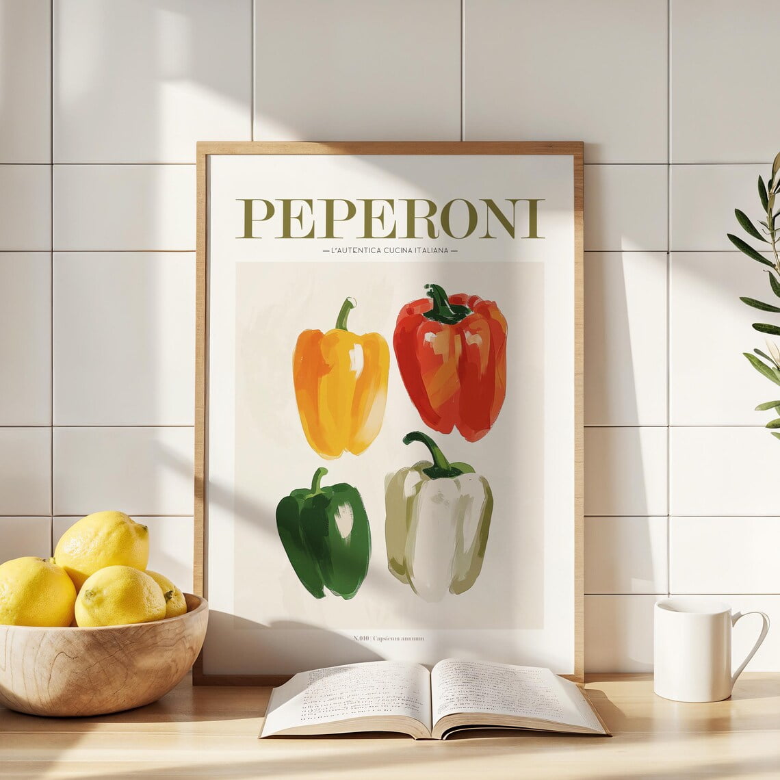 Bell Peppers Print, Quattro Peperoni Poster, The Italian Kitchen ...