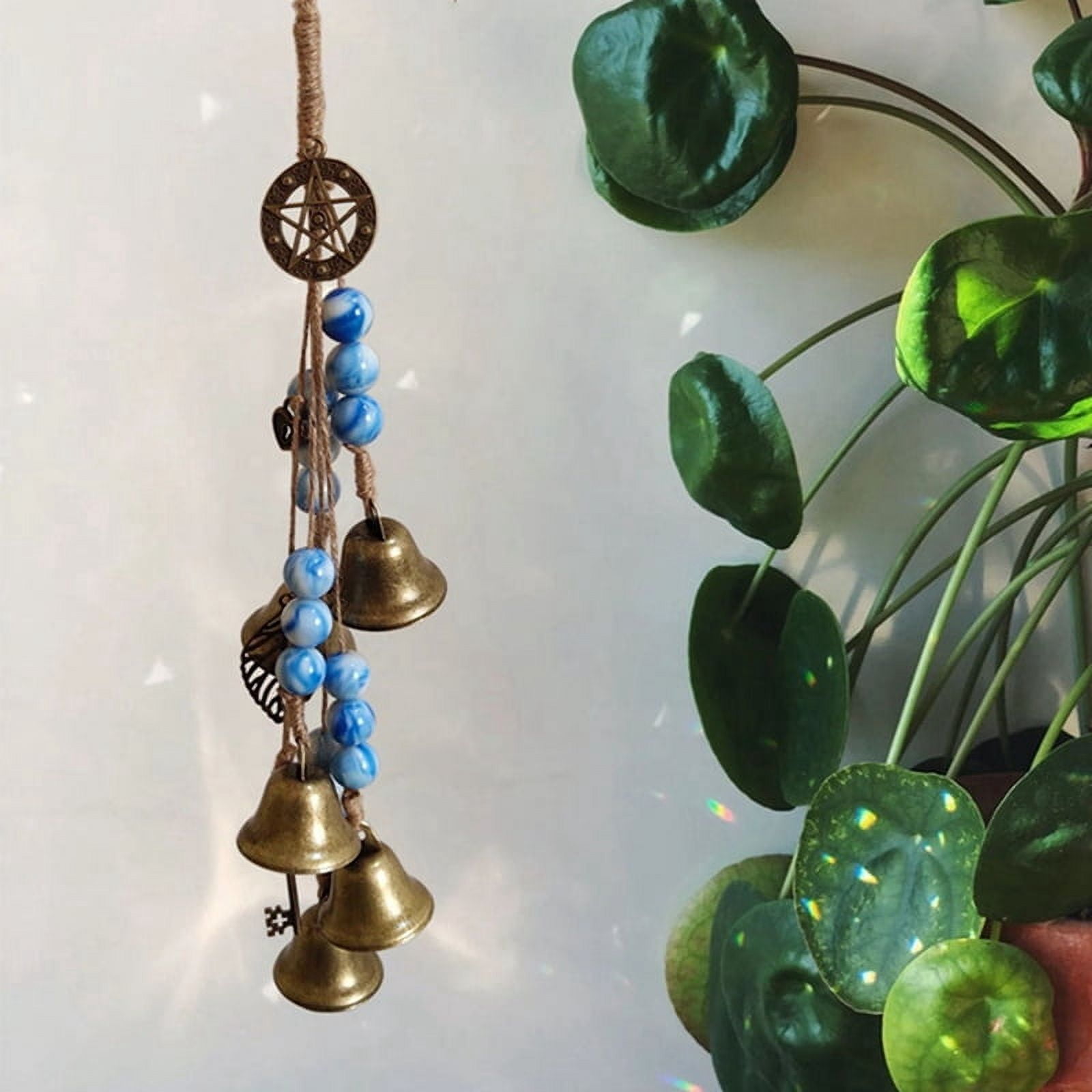 Bell Protection Door Handle Pendant Rattan Wind Chime Blessing Crystal ...