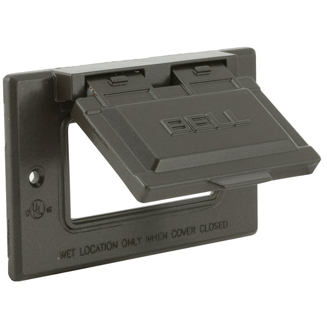 Bell Rectangle Aluminum 1 Gang Weatherproof Cover For Horizontal Mount ...