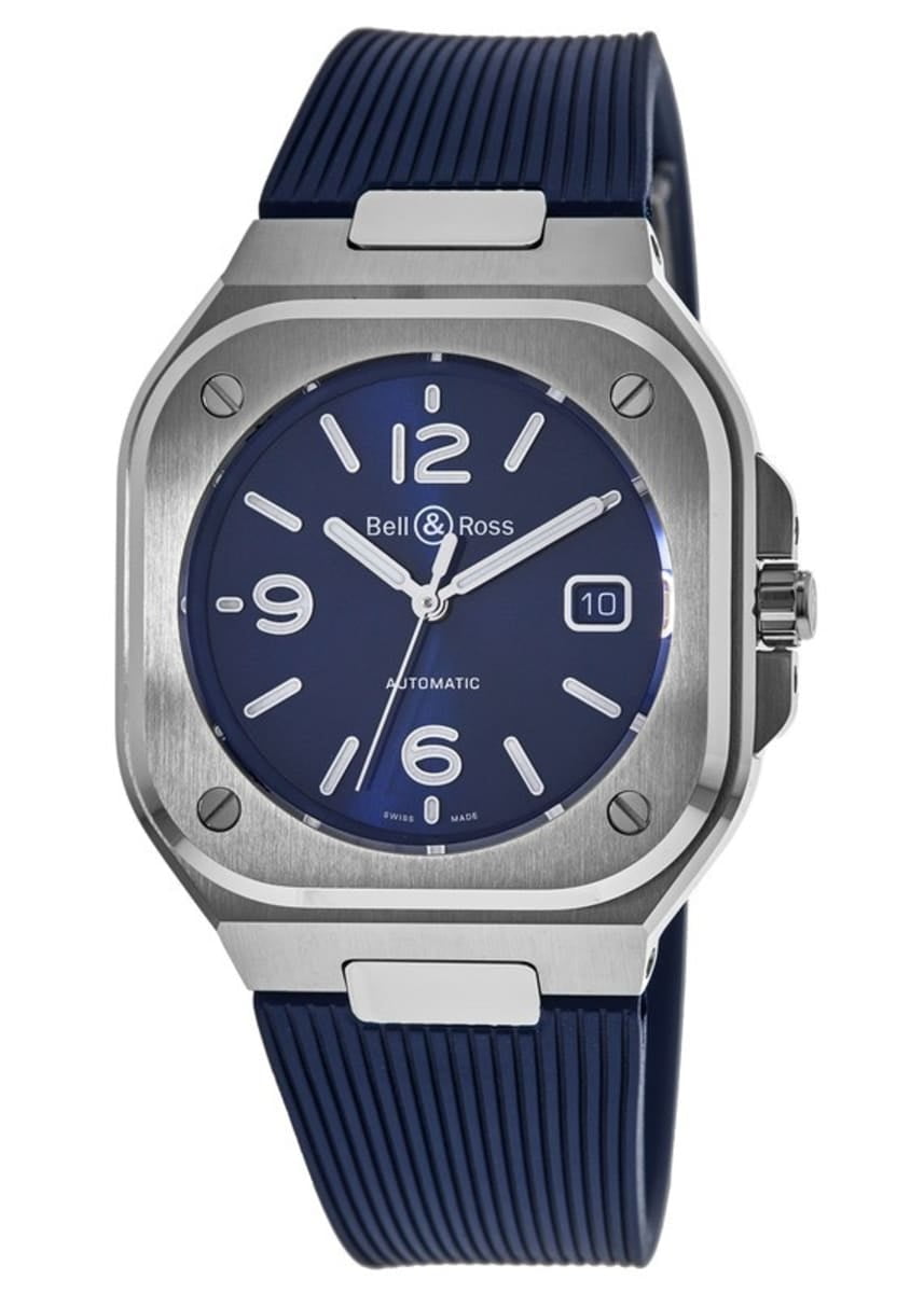 Bell & Ross BR 05 Blue Dial Rubber Strap Men's Watch BR05A-BLU-ST/SRB ...