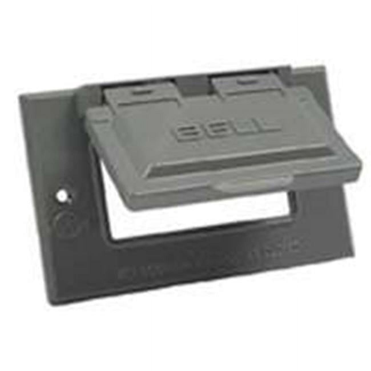 Bell Single Gang Rectangular Aluminum Gray GFCI Outdoor Box Cover 5101 ...