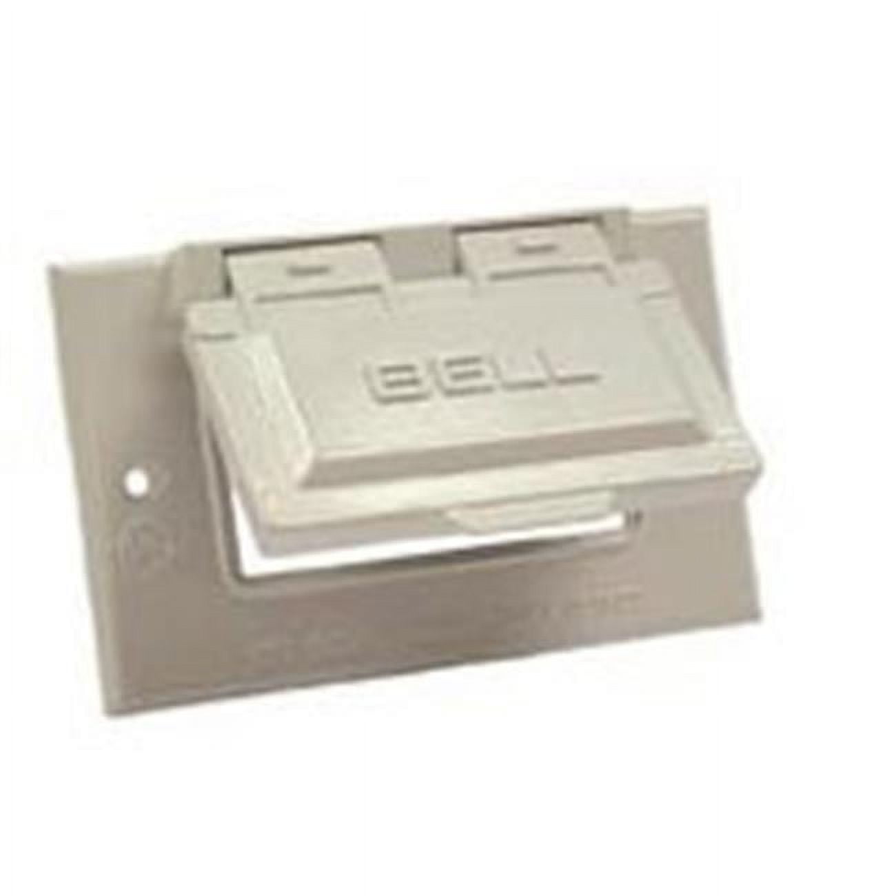 Bell Single Gang Rectangular Aluminum White GFCI Outdoor Box Cover 5101 ...
