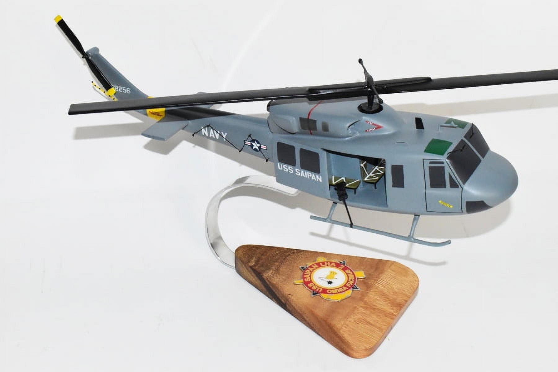Bell® UH-1N Huey, USS Saipan LHA-2, 16" Mahogany Scale Model - Walmart.com