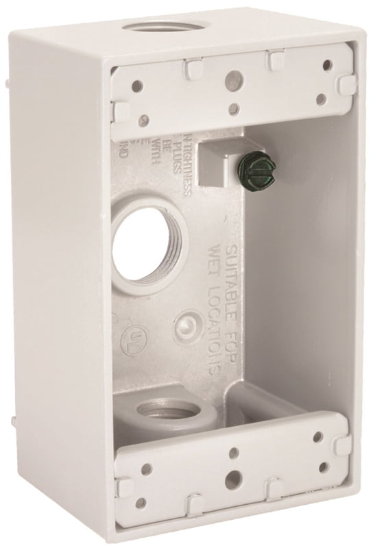 Hubbell Electrical Weatherproof 1-Gang Outlet Box - Aluminum - White ...