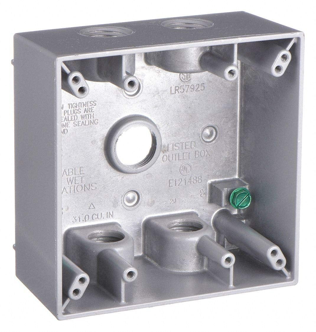 Bell Weatherproof Electrical Box, 2-Gang, 5-Inlet, Aluminum - Walmart.com