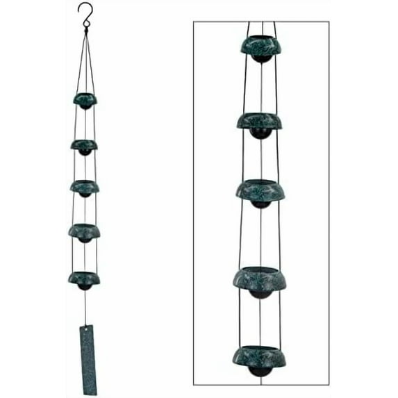 Bell Wind Chimes, Temple Wind Bell, Red Copper Wind Chimes with 5 Bells ...