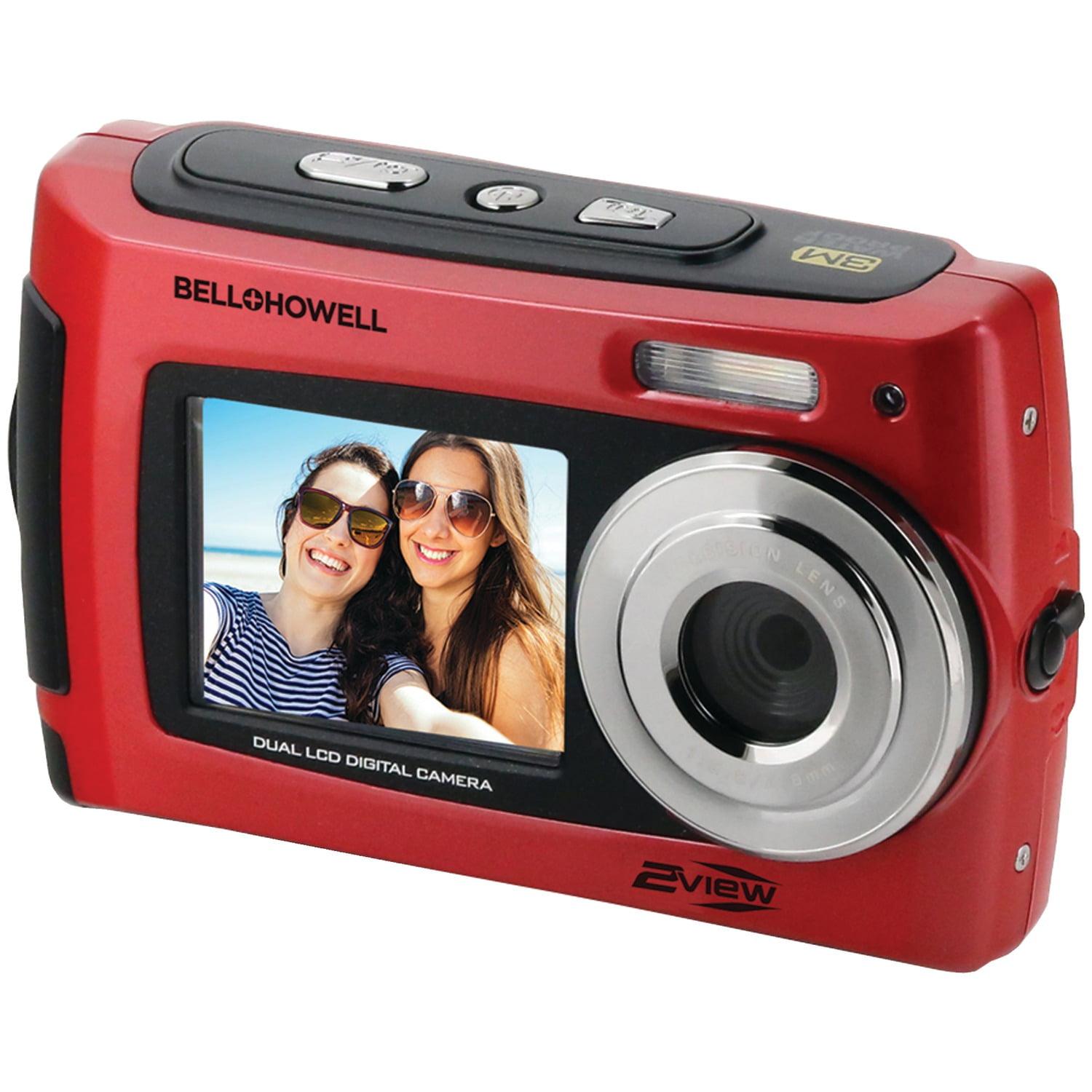 Bell+howell 2view18-r 2view18 Dual-screen Waterproof Hd Camera (red ...