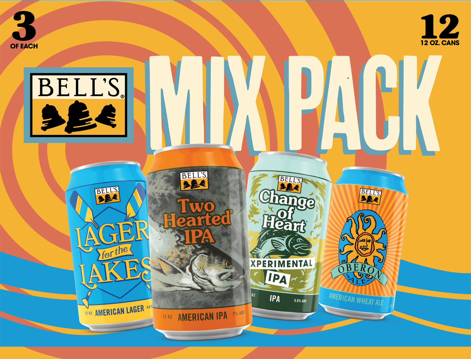 Bell's Mix Variety Pack Craft Beer, 12 Pack, 12 fl oz Cans, 7% ABV ...