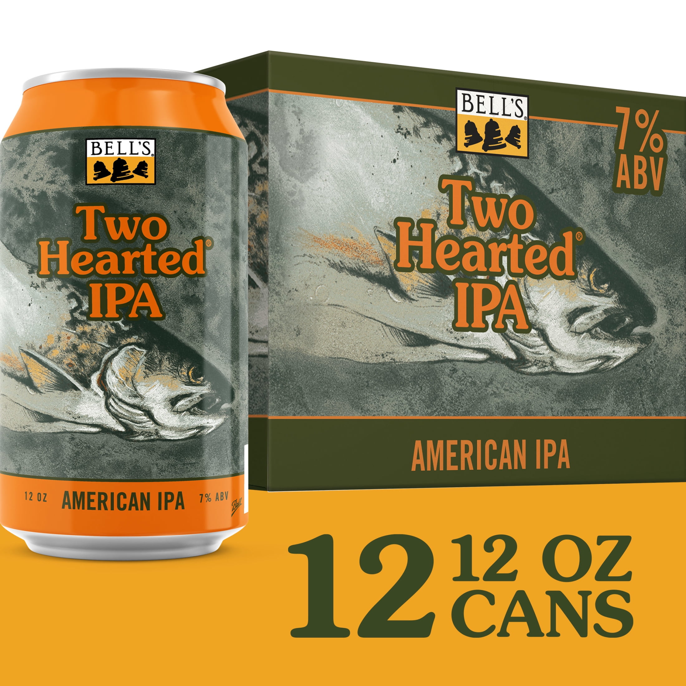 Bell's Two Hearted IPA Craft Beer, 12 Pack, 12 fl oz Cans, 7% ABV ...