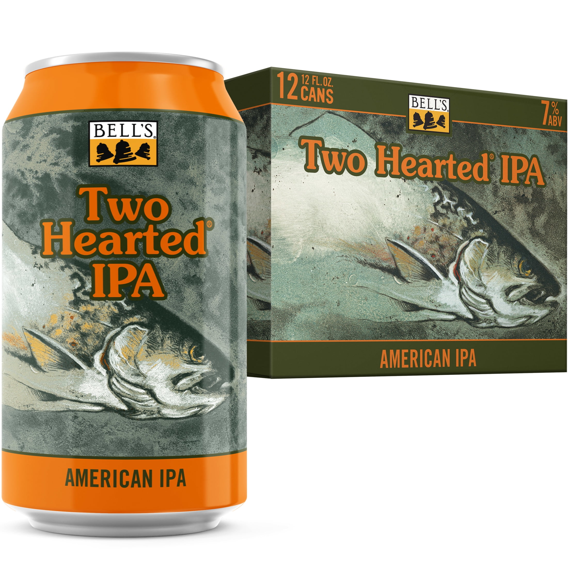 Bell's Two Hearted IPA Craft Beer, 12 Pack, 12 fl oz Cans, 7% ABV ...
