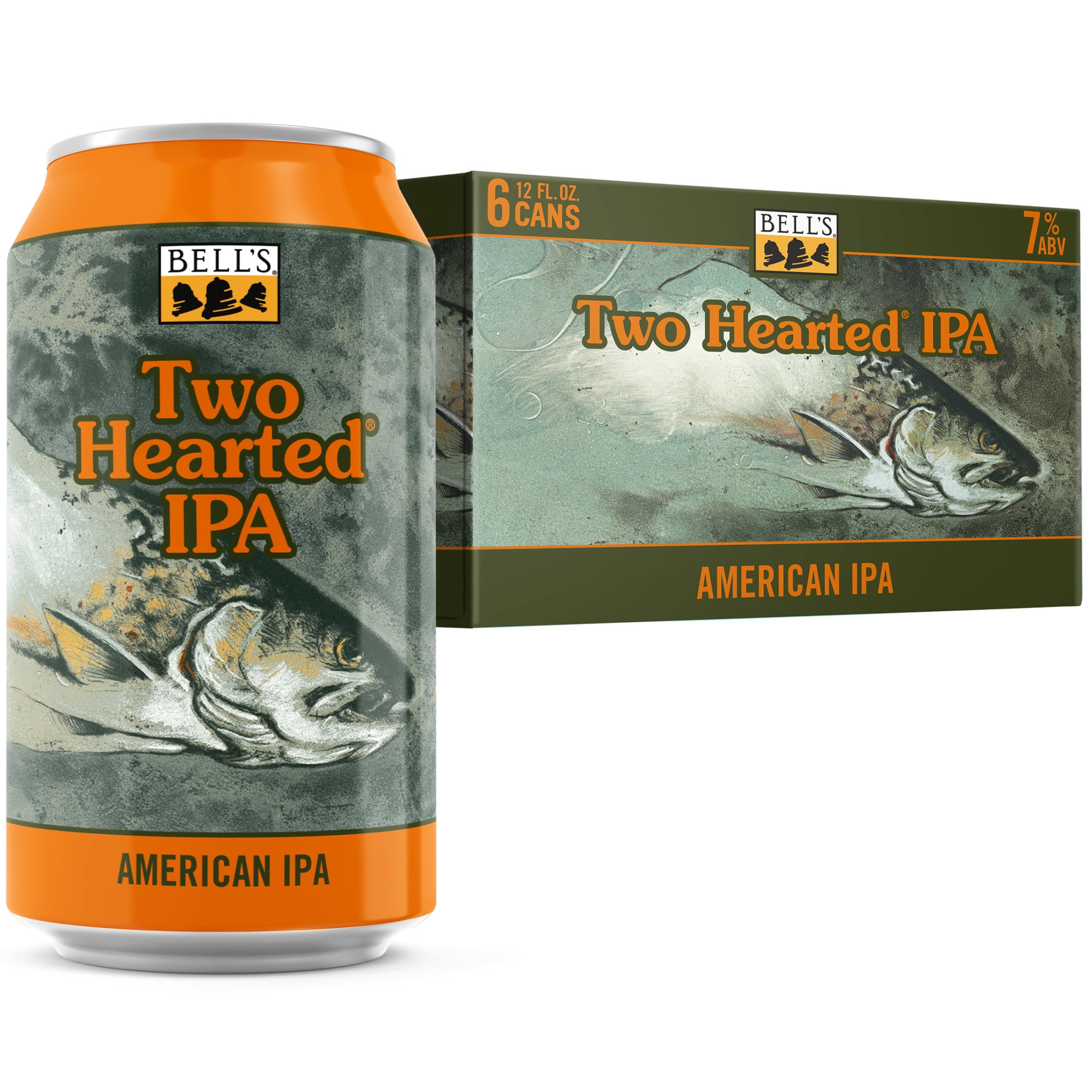 Bell's Two Hearted IPA Craft Beer, 6 Pack, 12 fl oz Cans, 7% ABV, American IPA - Walmart.com