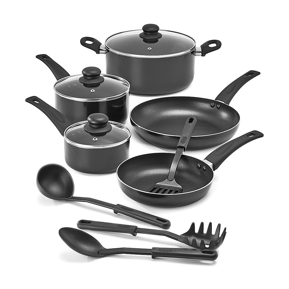 Bella 12-Pc. Non-Stick Aluminum Cook Pots Set Black - Walmart.com