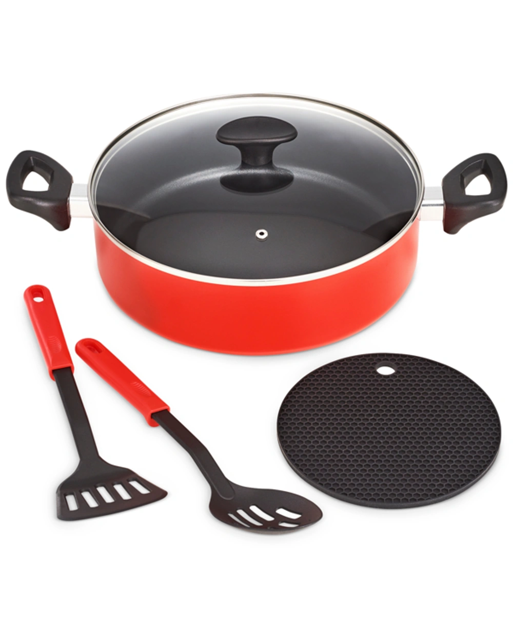 Bella 5-pc. Nonstick Everyday Pan Set in Red - Walmart.com
