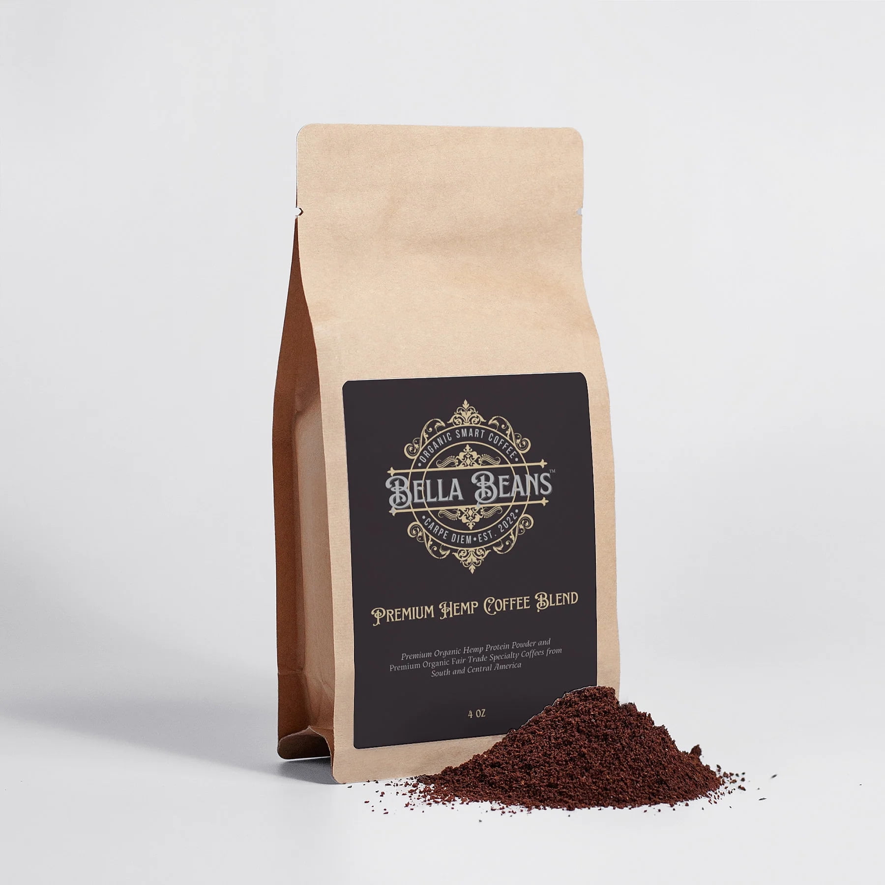 Bella Beans™ Organic Smart Coffee - Premium Hemp Coffee Blend - Medium ...