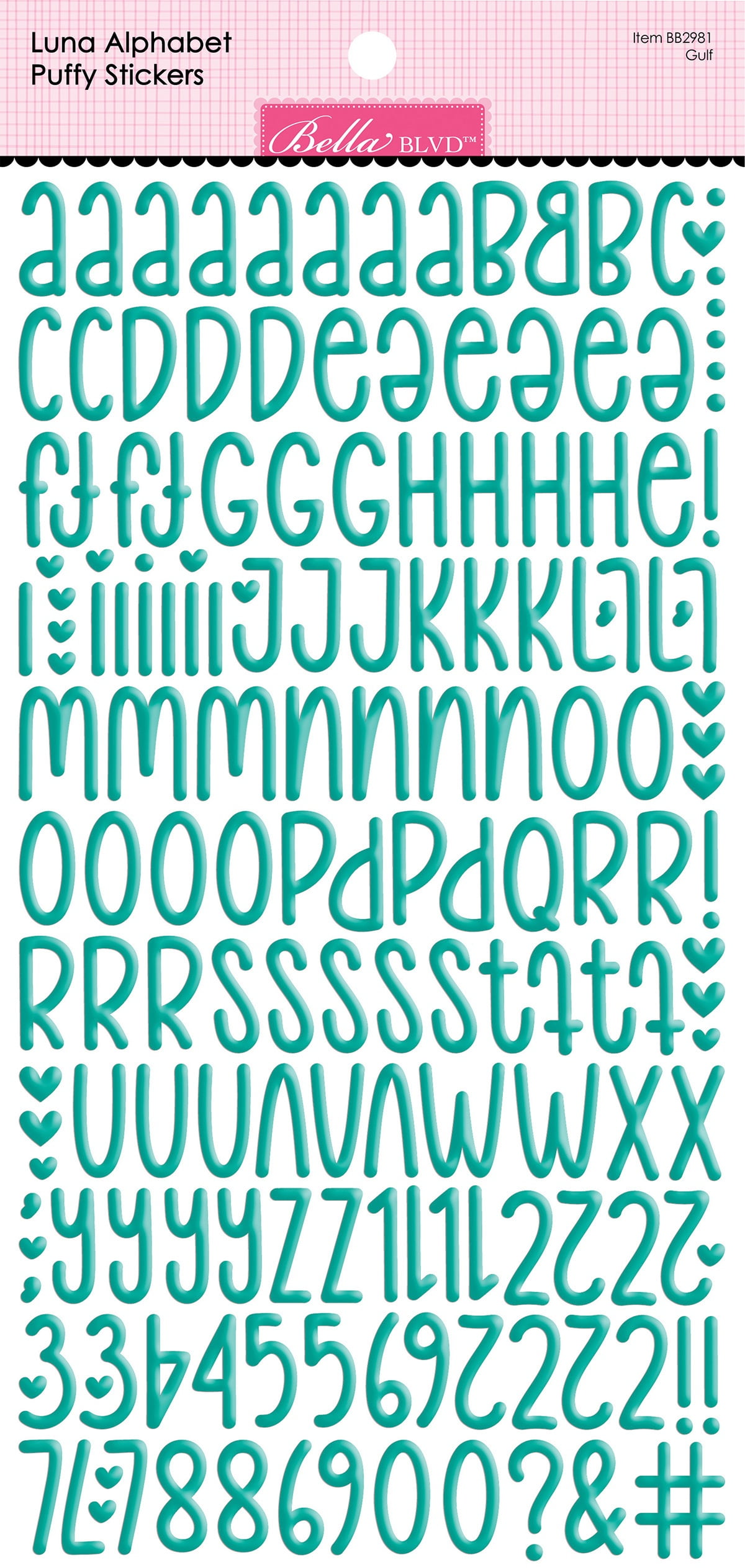 Bella Besties Luna Alphabet Puffy Stickers-Gulf - Walmart.com