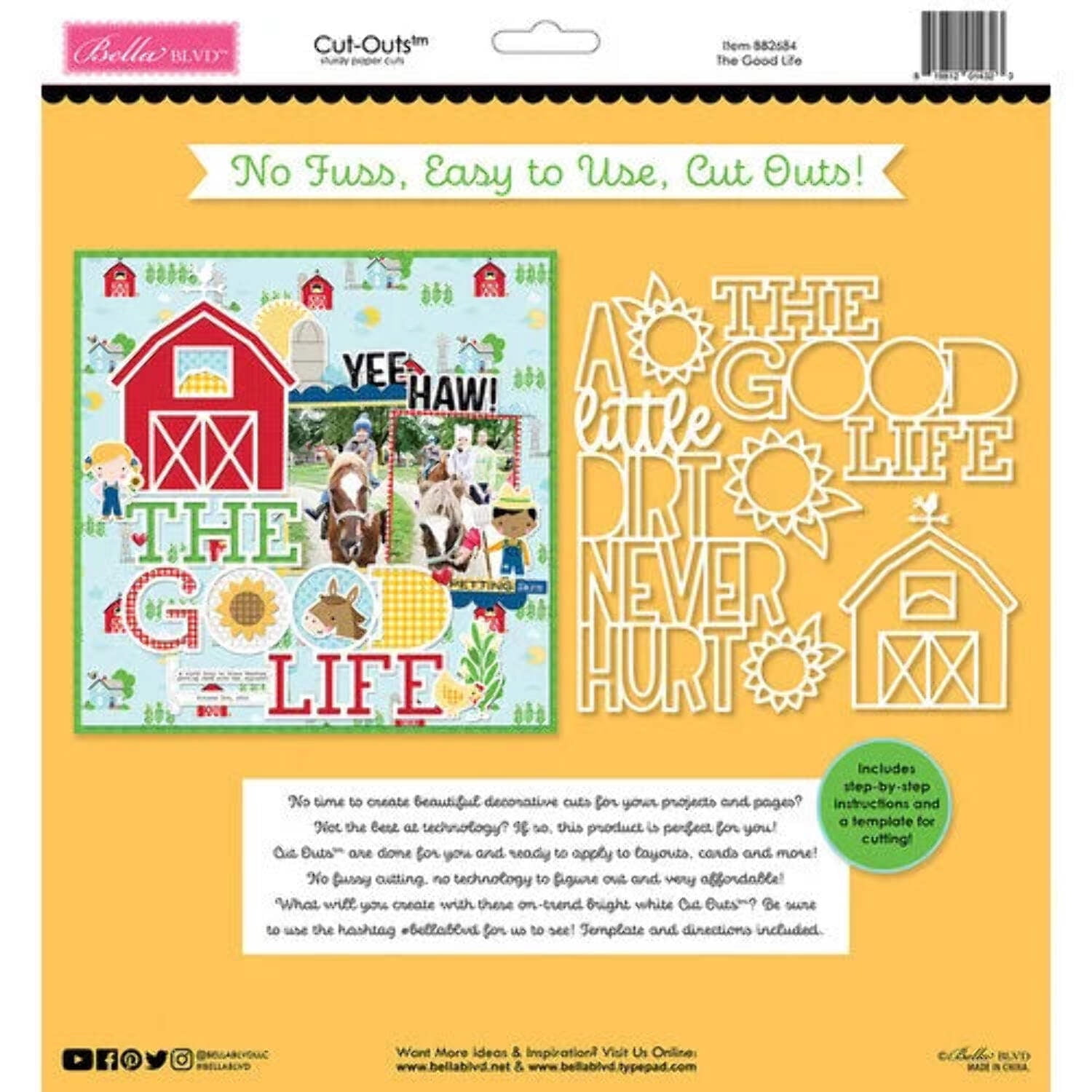 Bella Blvd EIEIO Cut-Outs-The Good Life - Walmart.com