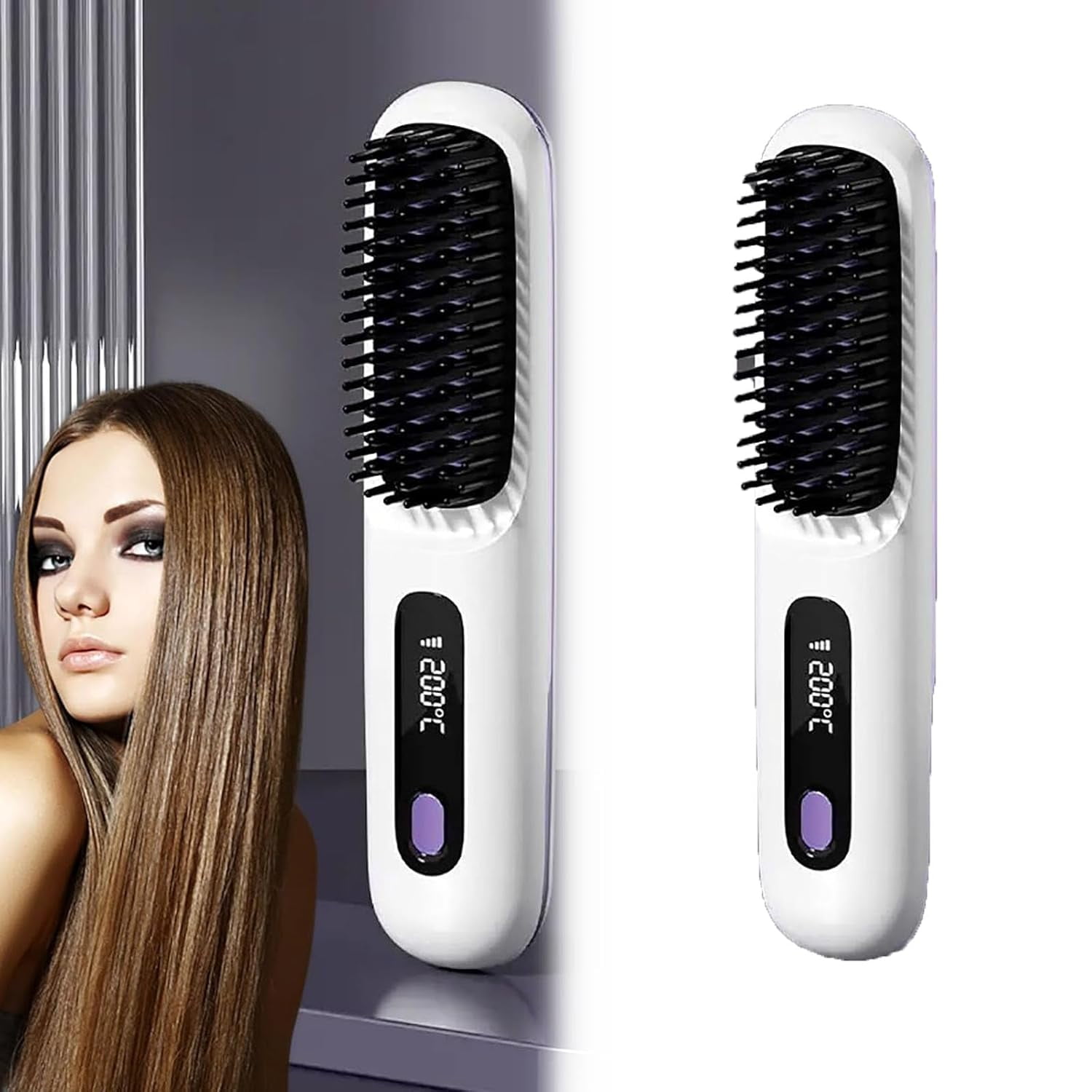 Bella Brush Pro, Bellabrush Pro Brush, Bella Pro Hair Straightener Brush, 3 In 1 Portable Hot ...